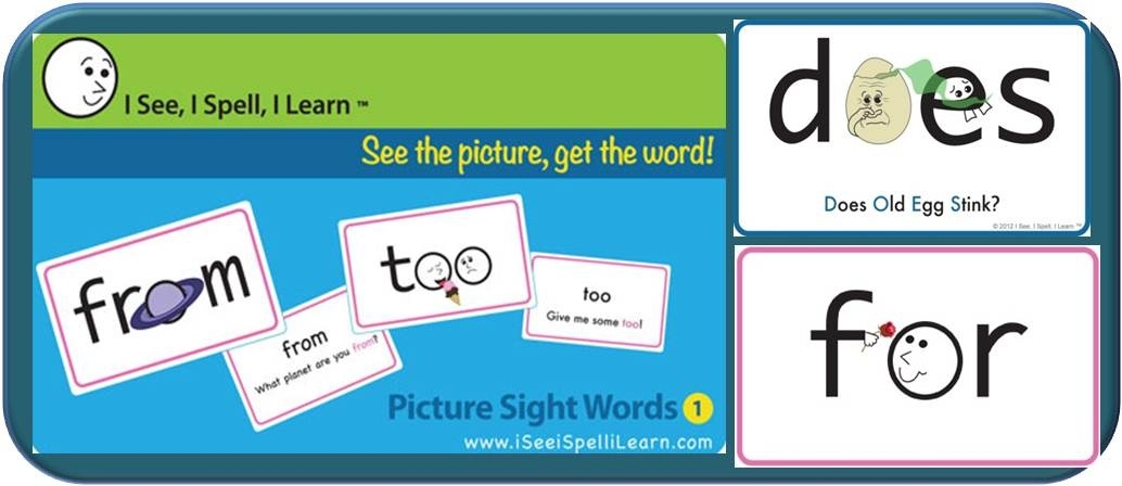 Toy Treat: I See, I Spell, I Learn - Picture Sight Words Flash Cards ...