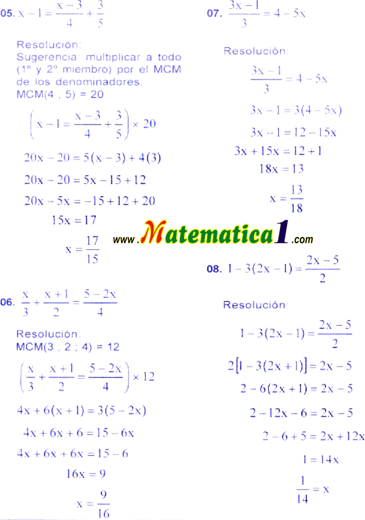Practica De Ecuaciones