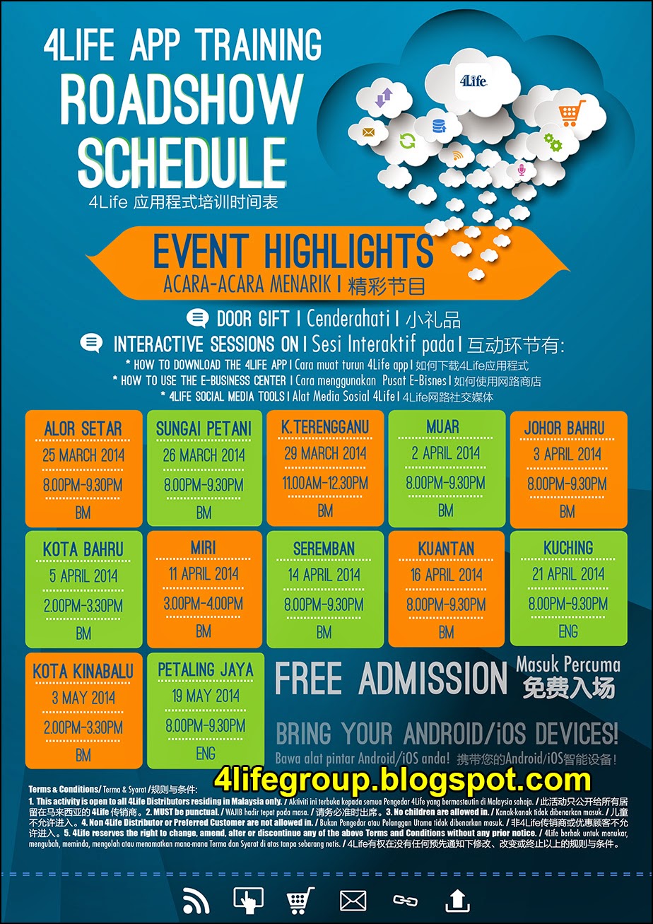 4Life App Training Roadshow Schedule - 4Life Transfer Factor Malaysia