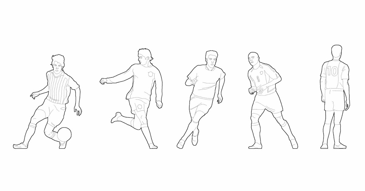 ARCHITECTURAL BLOCKS - custom cad blocks for autocad: Soccer players