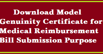 Model Genuinity Certificate Download for Medical Reimbursement Bills ...