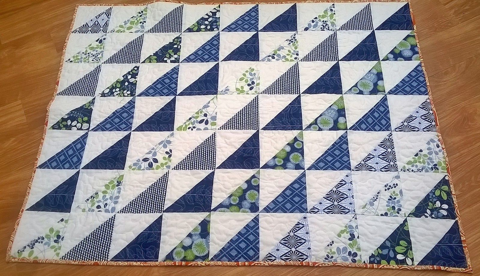 Cook Sew Creative: HST Blue Baby Quilt