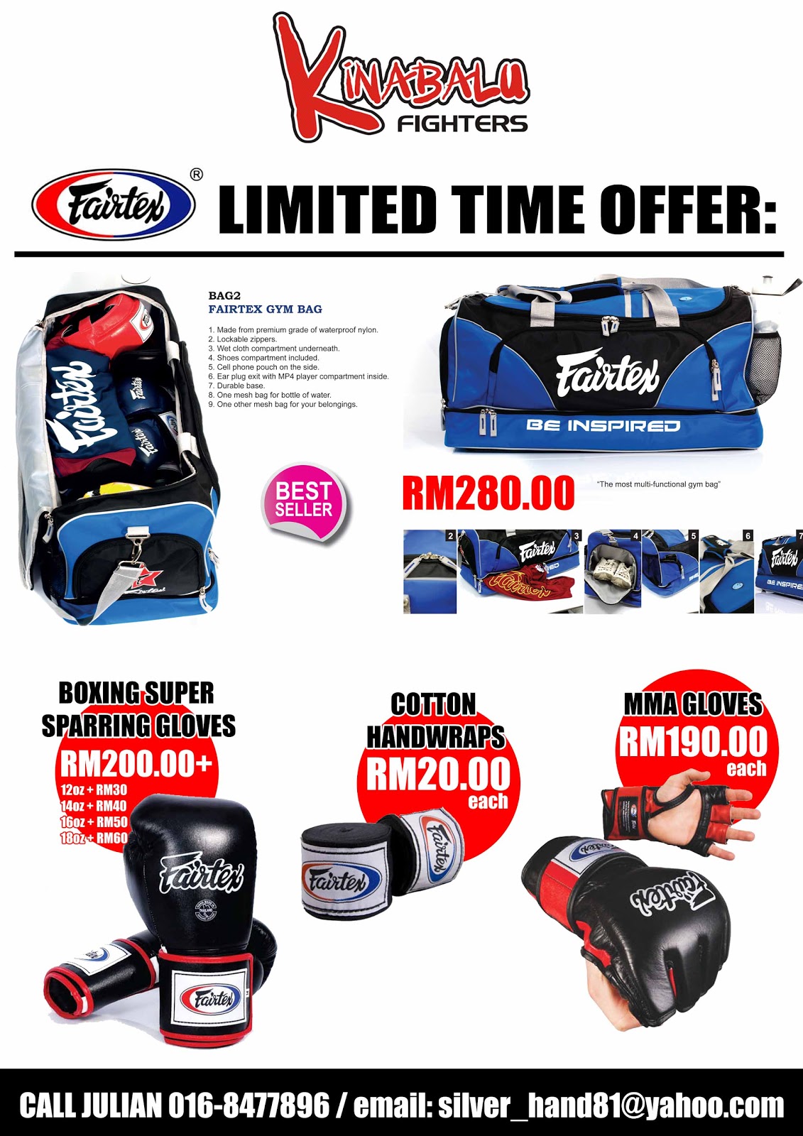 FightBah!: Kinabalu Fighters: FAIRTEX limited time offer - Bag, Boxing ...