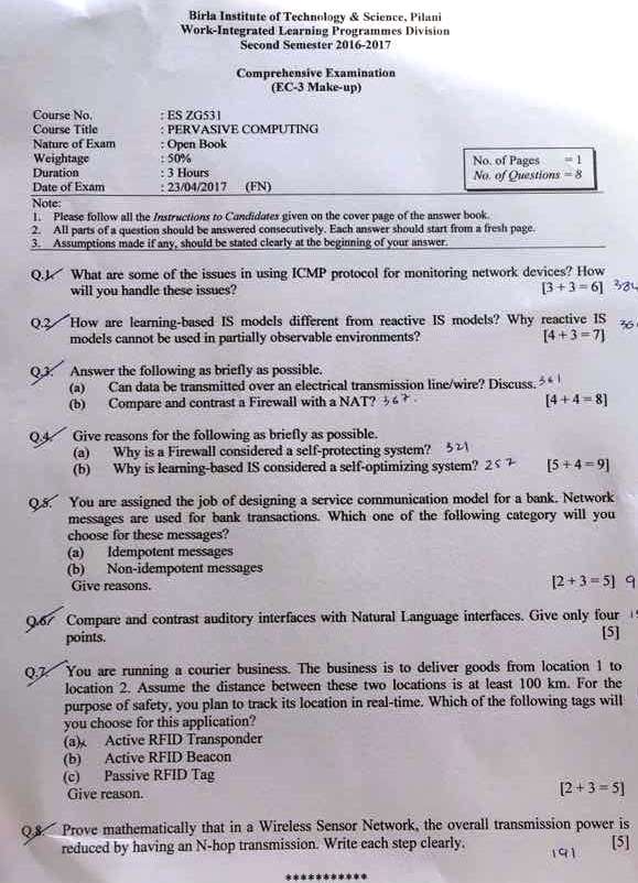 Question Papers: SEM 1