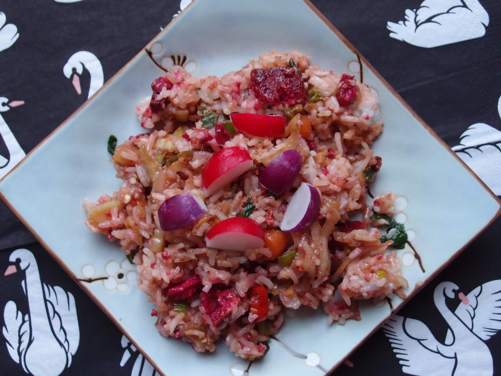 The VegHog: Pink fried rice