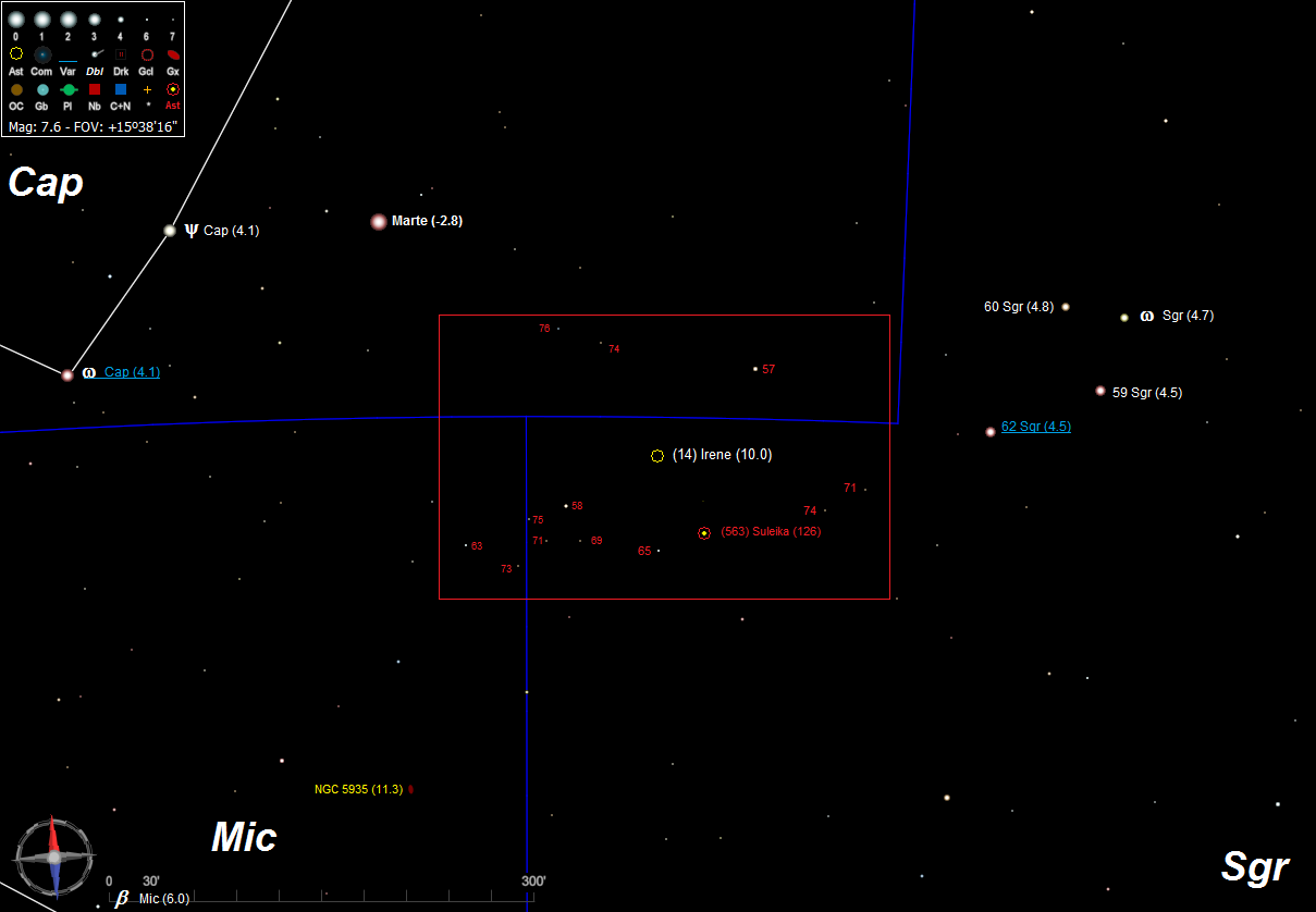 Sky and Observers: O asteroide (14) Irene em 2018
