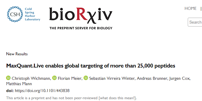 News in Proteomics Research: MaxQuant.AlmostLive