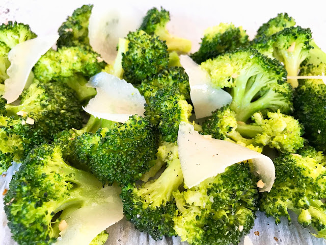 Garlic Butter Broccoli with Shaved Parmesan