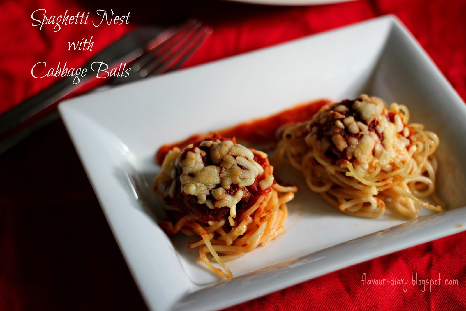 Flavour Diary: Spaghetti Nest with Cabbage Balls | Vegetarian recipe ...