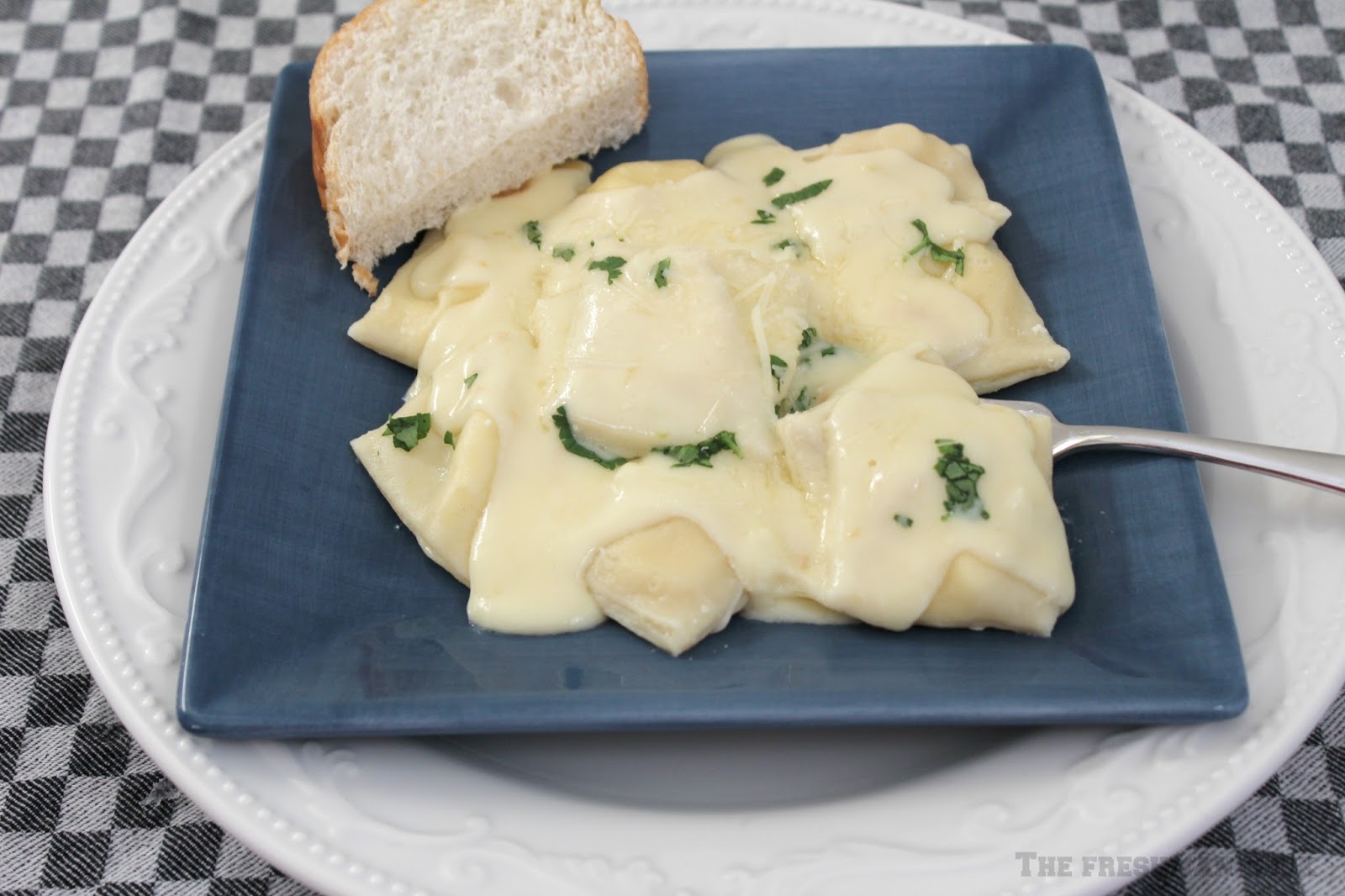 The Freshman Cook: Stuffed Ravioli with Alfredo Sauce / #SundaySupper