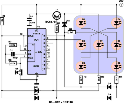 Simple Electronic Data Circuit with LEDs | Electronic Circuits Diagram