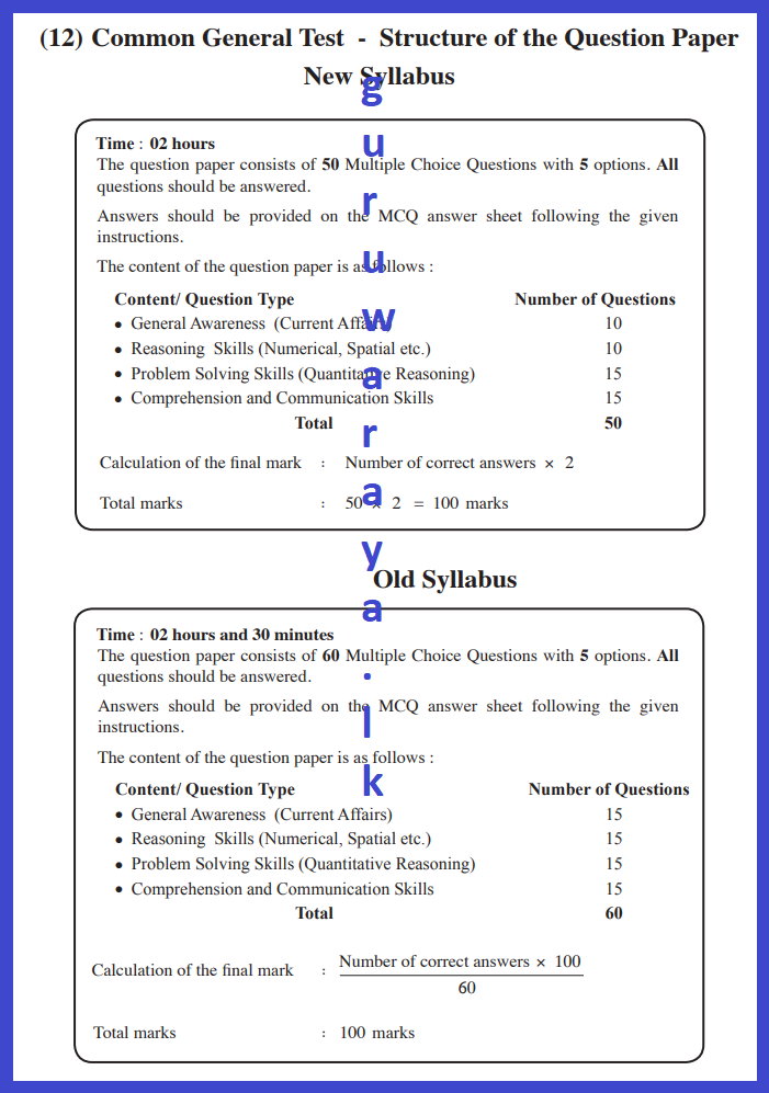 G.C.E. A/L Common General Test (New Structure) - Teacher