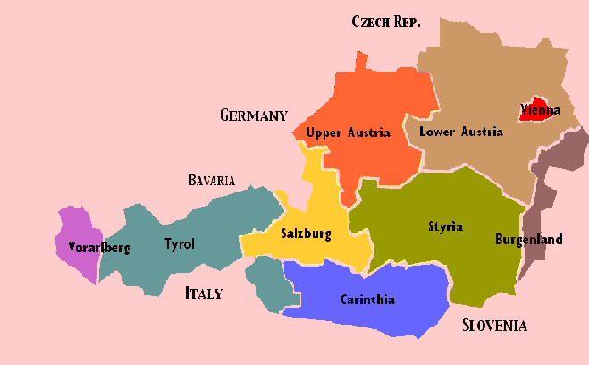 Mapa Politico de Austria