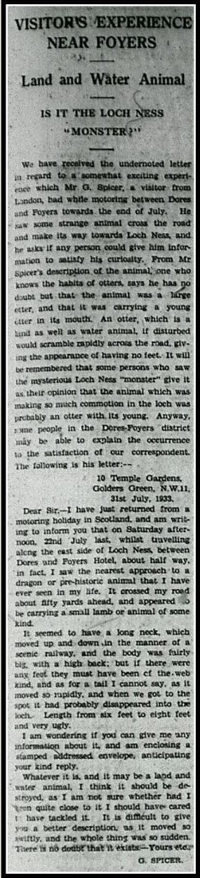 LOCH NESS MONSTER: Nessie On Land: The Spicers Story