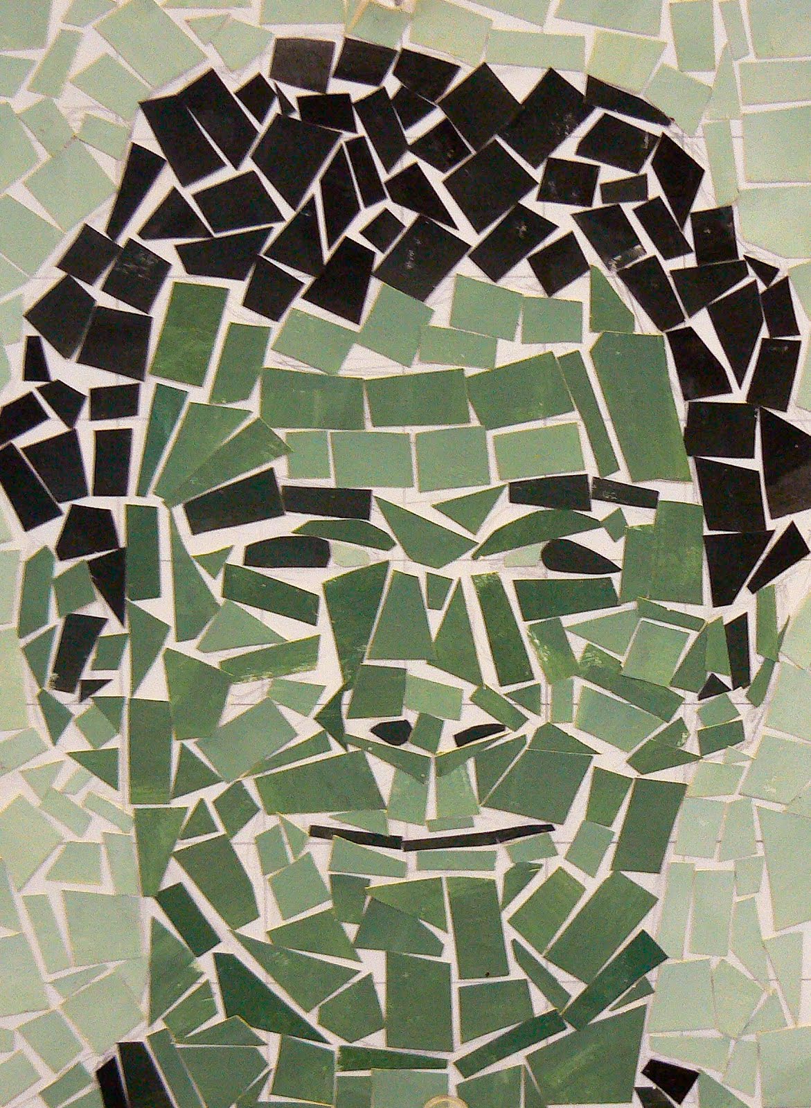 AACC 2-D Design: Examples of Monochromatic Self-Portrait Mosaics