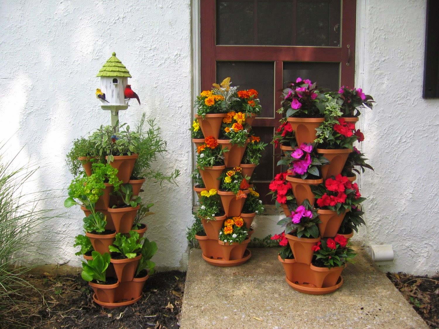 Terracotta Stacking Planters with Flow through Watering System and ...