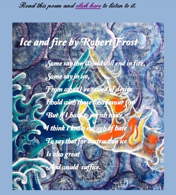 Pilgrims ICT 2013: Fire and Ice by Robert Frost