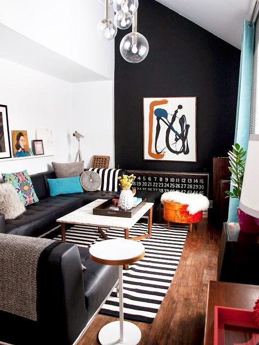 Decoracion Sala Negra Con Blanco - Idea Sala De Estar