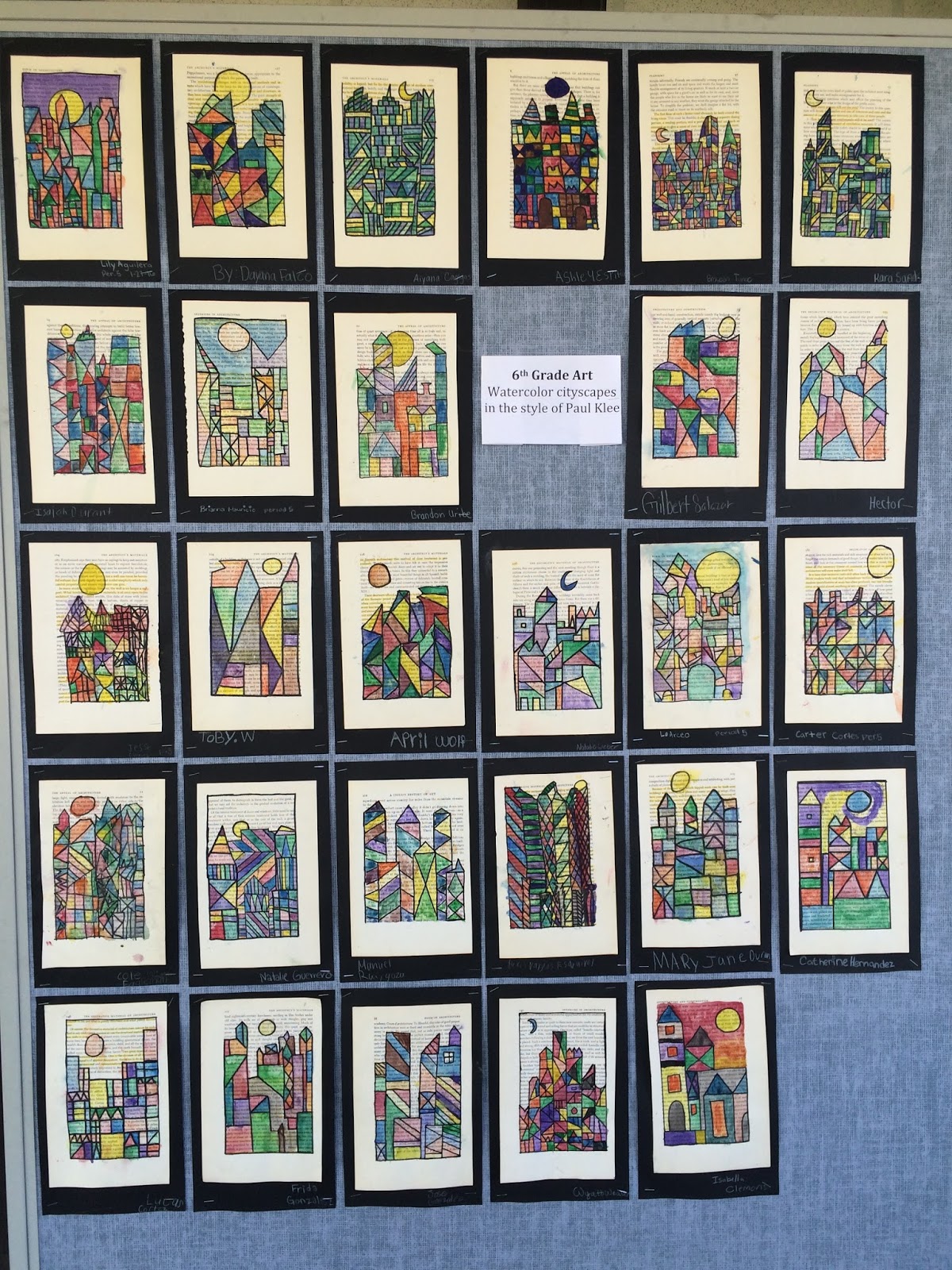 Mrs. Wille's Art Room: 6th grade Paul Klee inspired cityscapes