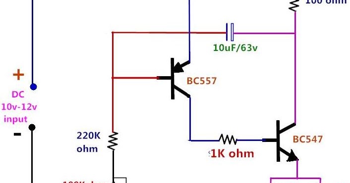 blinking LED Lights using two transistors & one capacitor