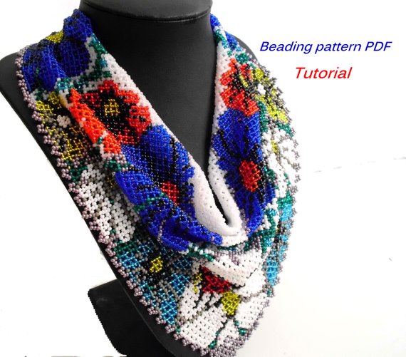 Beautiful Beaded Scarf Patterns and Tutorials by MLivista / The Beading Gem