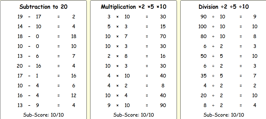 Marieta: Prototec Basic facts maths practice