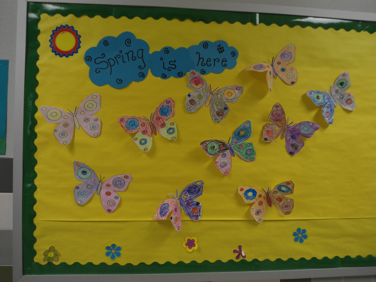 Elementary School Counselor using Expressive Art: Spring Bulletin Boards