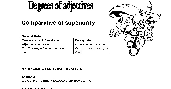 Degrees of Comparison : Comparative of Superiority | My English ...