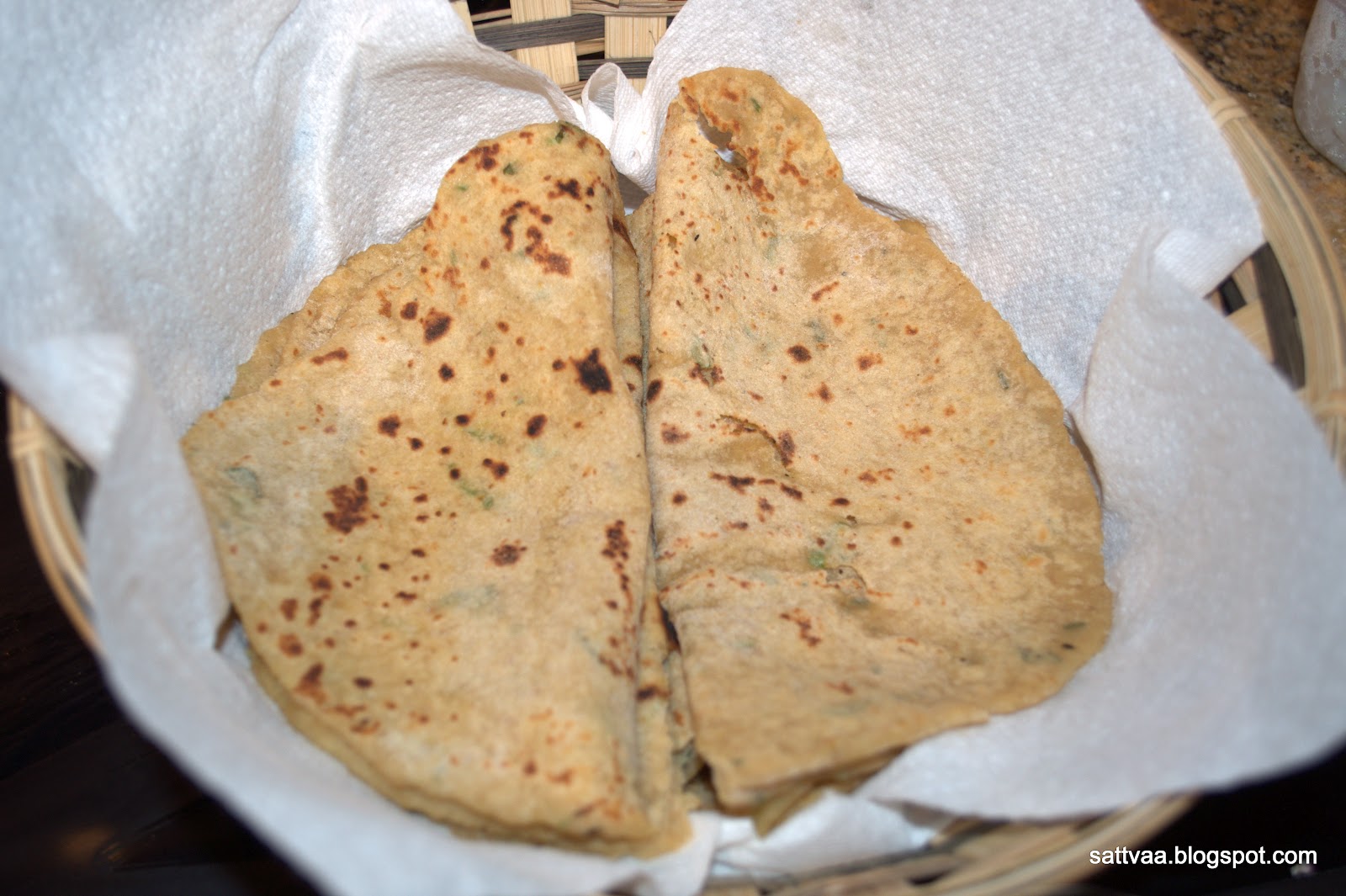 Sattvaa: Sweet potato rotis - soft Indian bread with sweet potatoes