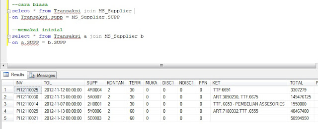 CARA MUDAH BELAJAR DATABASE: Cara Menggunakan Fungsi JOIN pada SQL Server