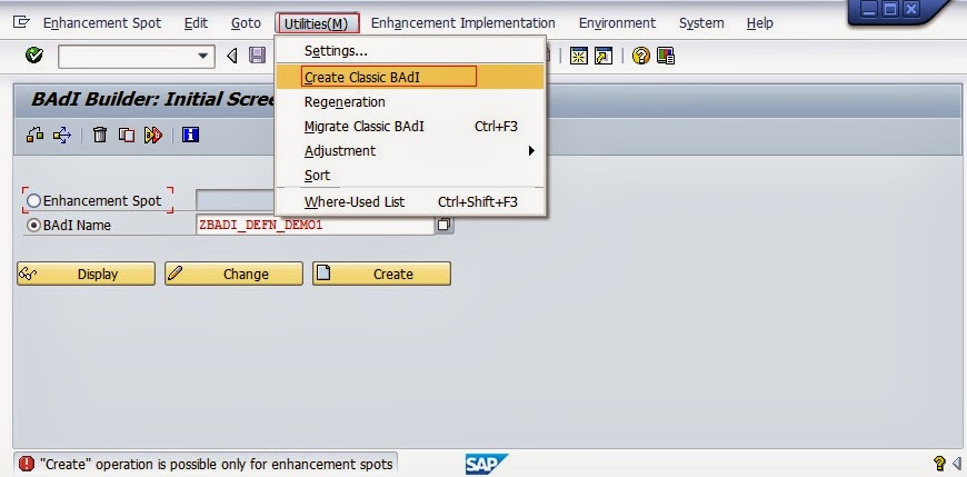 TECHSAP : Classic BADI with Single Use(Single Implementation)
