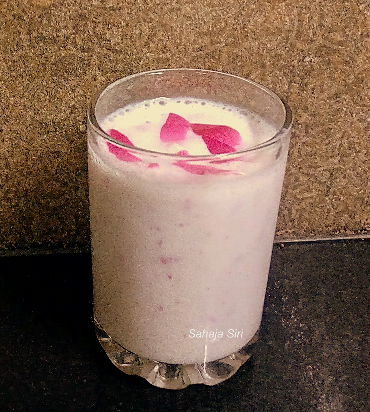 Fresh Rose petal milkshake