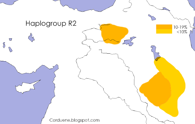 Corduene: Kurdish Y-DNA Haplogroups Frequencies by Regions
