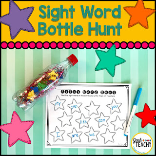 Star Sight Word Bottle FREEBIE | Just Teachy