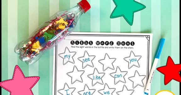 Star Sight Word Bottle FREEBIE | Just Teachy