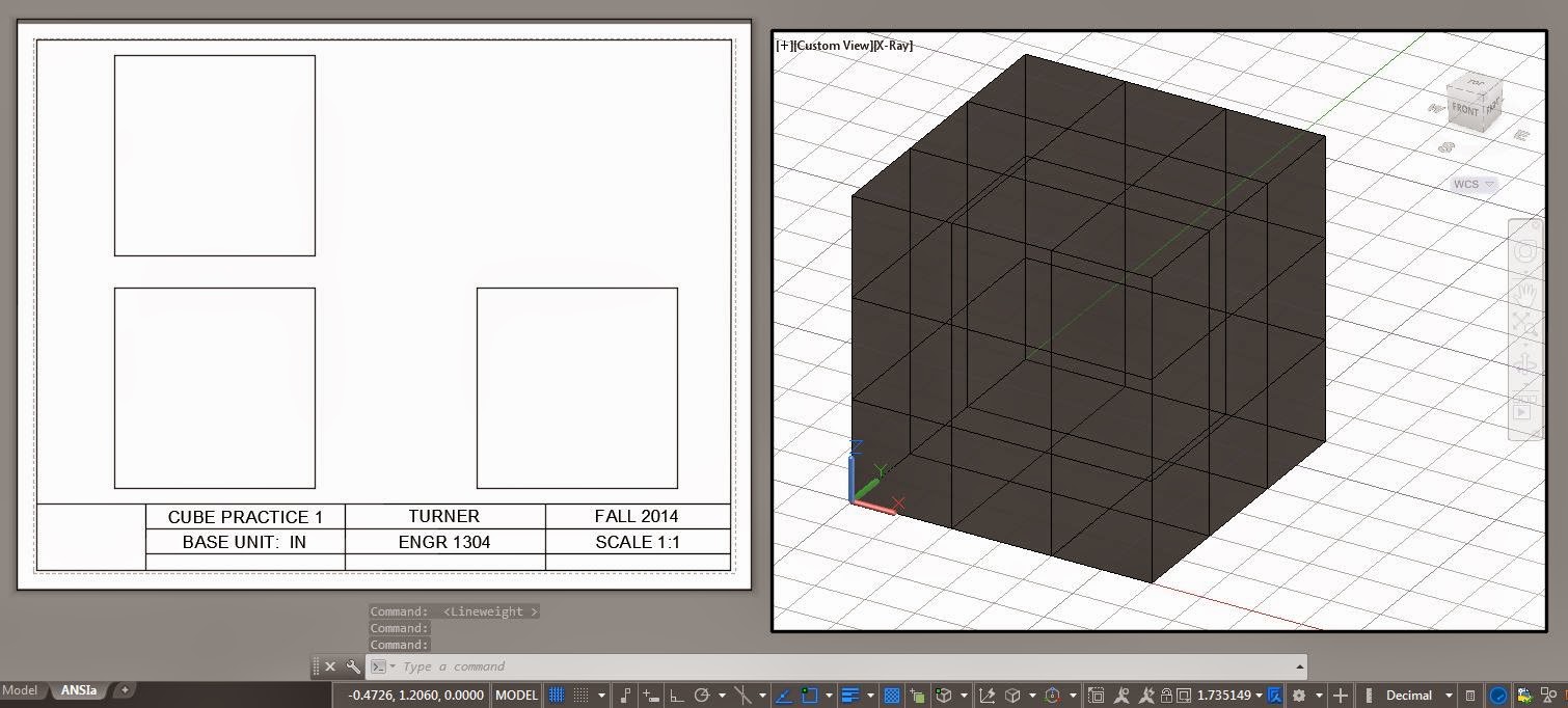 ENGR1304: Chapter 4: Sectional Views & Practice Cube Tests
