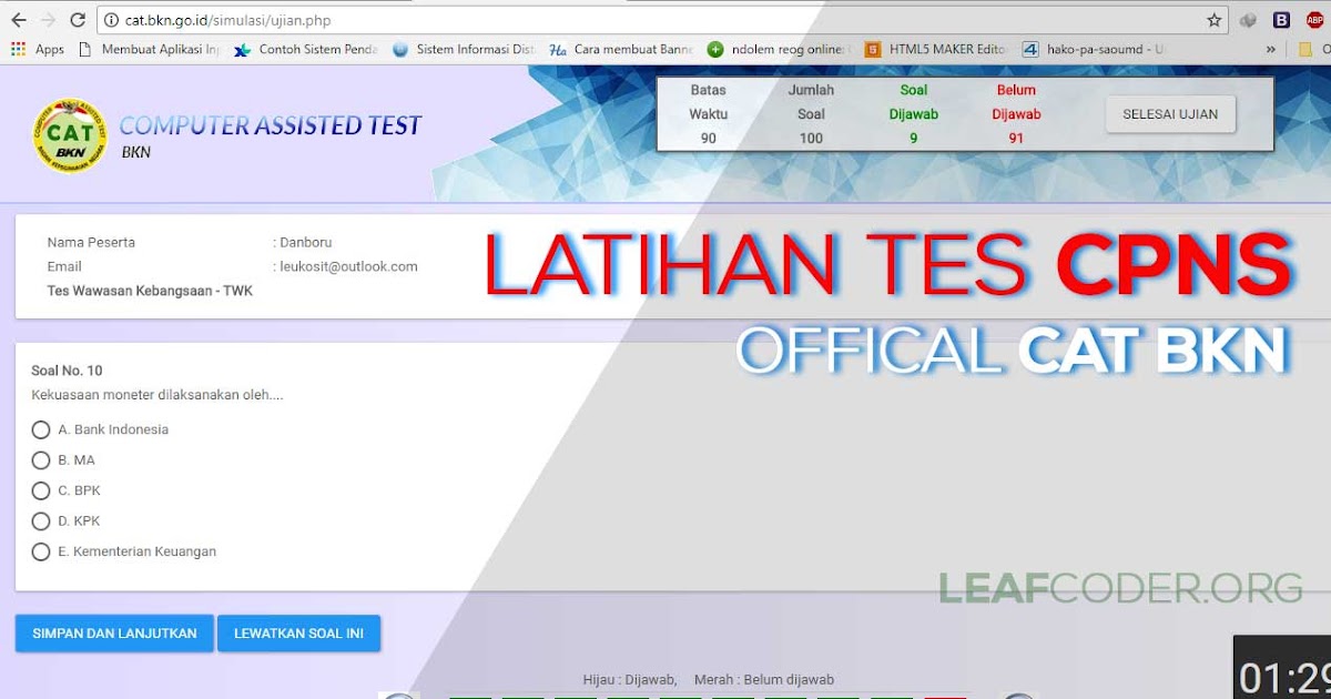 Tutorial Simulasi Tes CAT CPNS BKN Official - Digital Solutions by ...