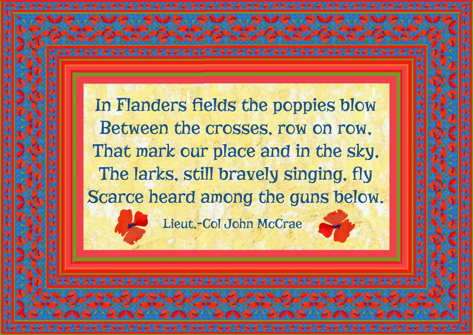 Judy Adamson's Art & Design Blog: Poppies In Flanders Fields