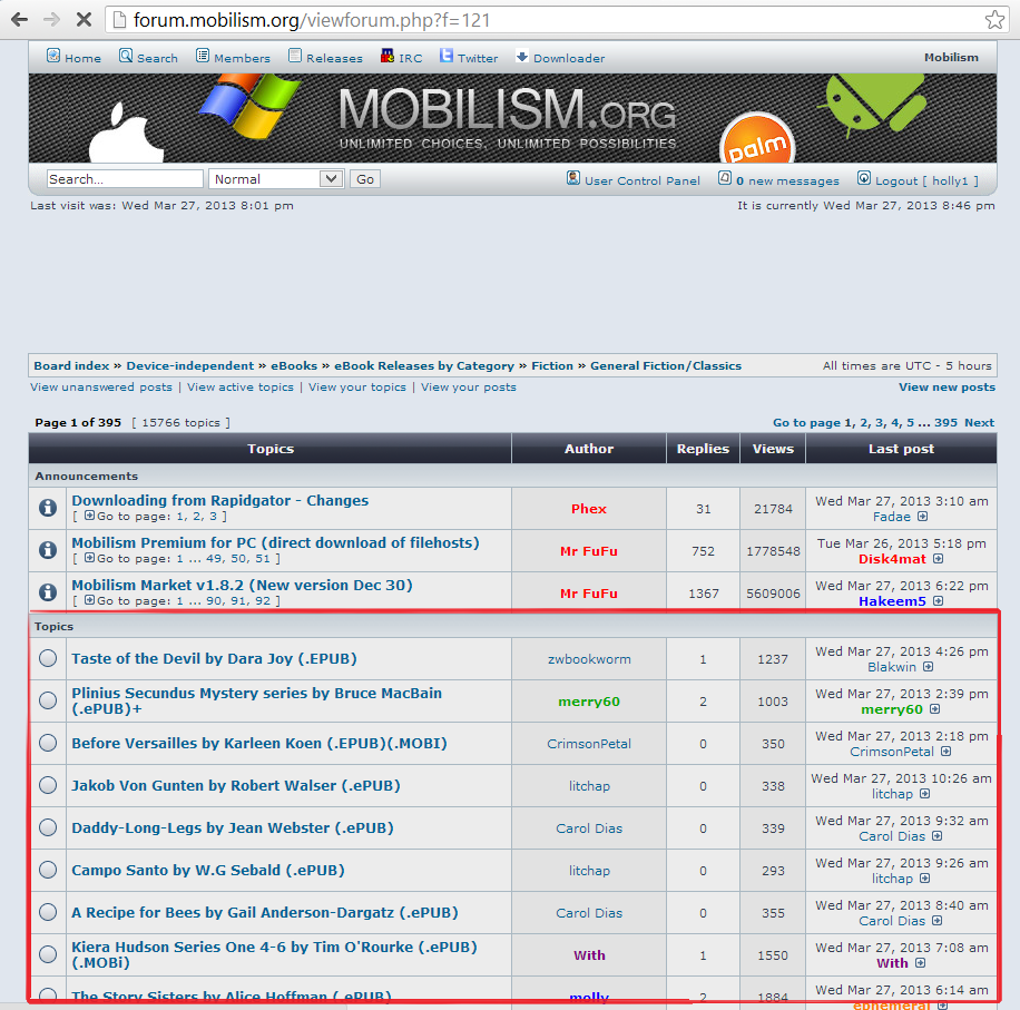 Your Computer Girl: Mobilism: Finding Books