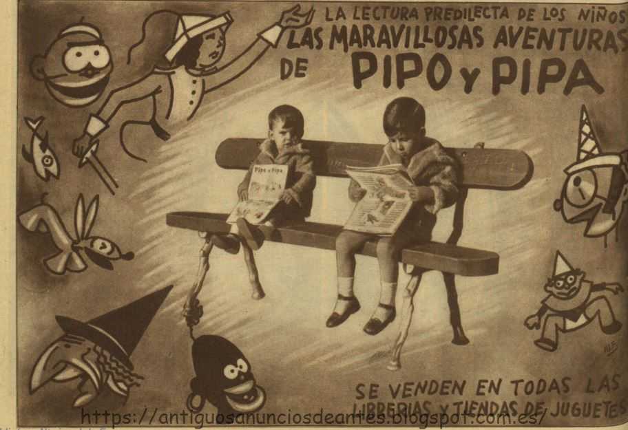 Antiguos anuncios de antes: Pipo y Pipa (libro infantil) (30 anuncios)