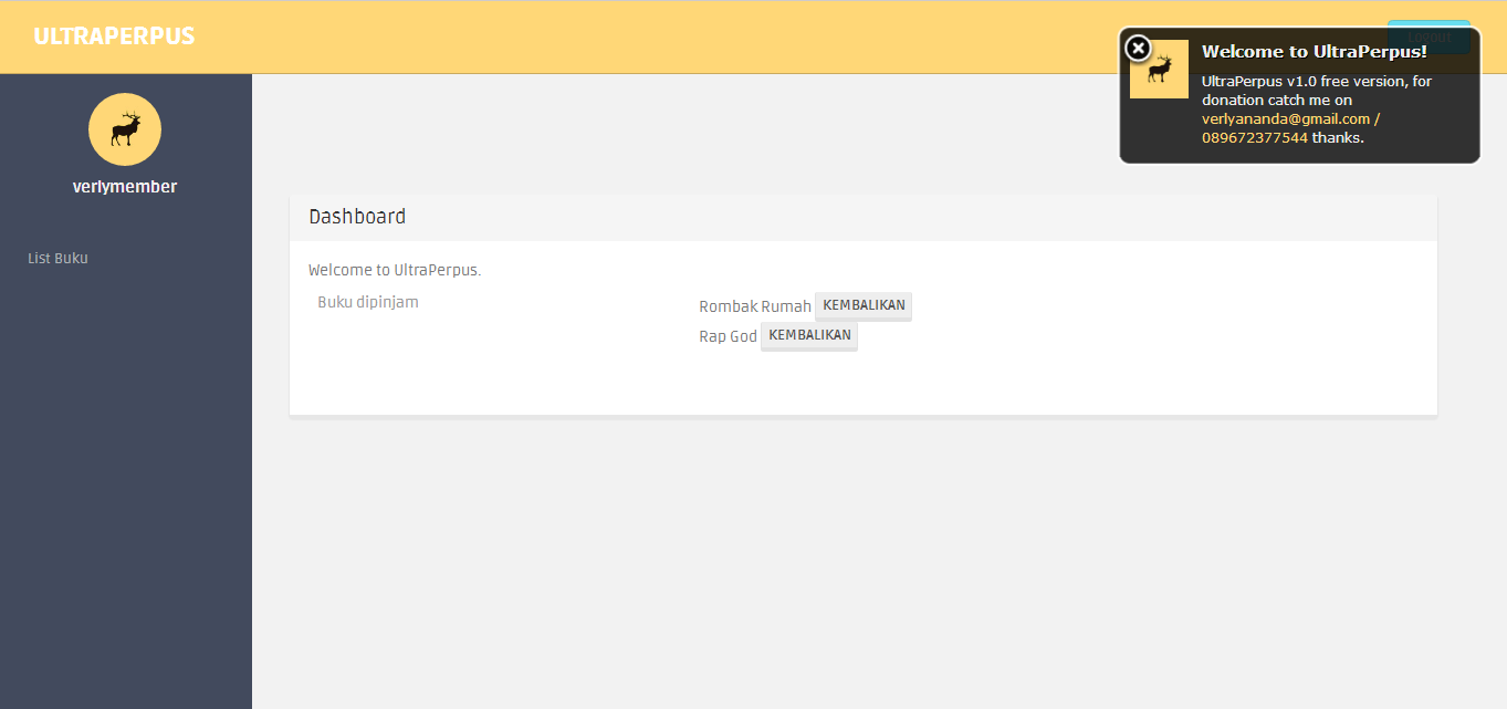 Source Code Web Aplikasi Perpustakaan Laravel 53 Verly Share