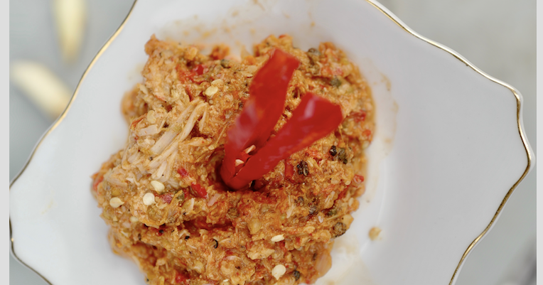 Indonesian Medan Food: Sambal Rias, sambal batang muda kecombrang