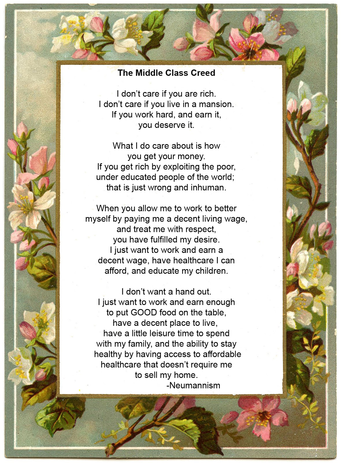 It's My Choice: Middle Class Creed Updated