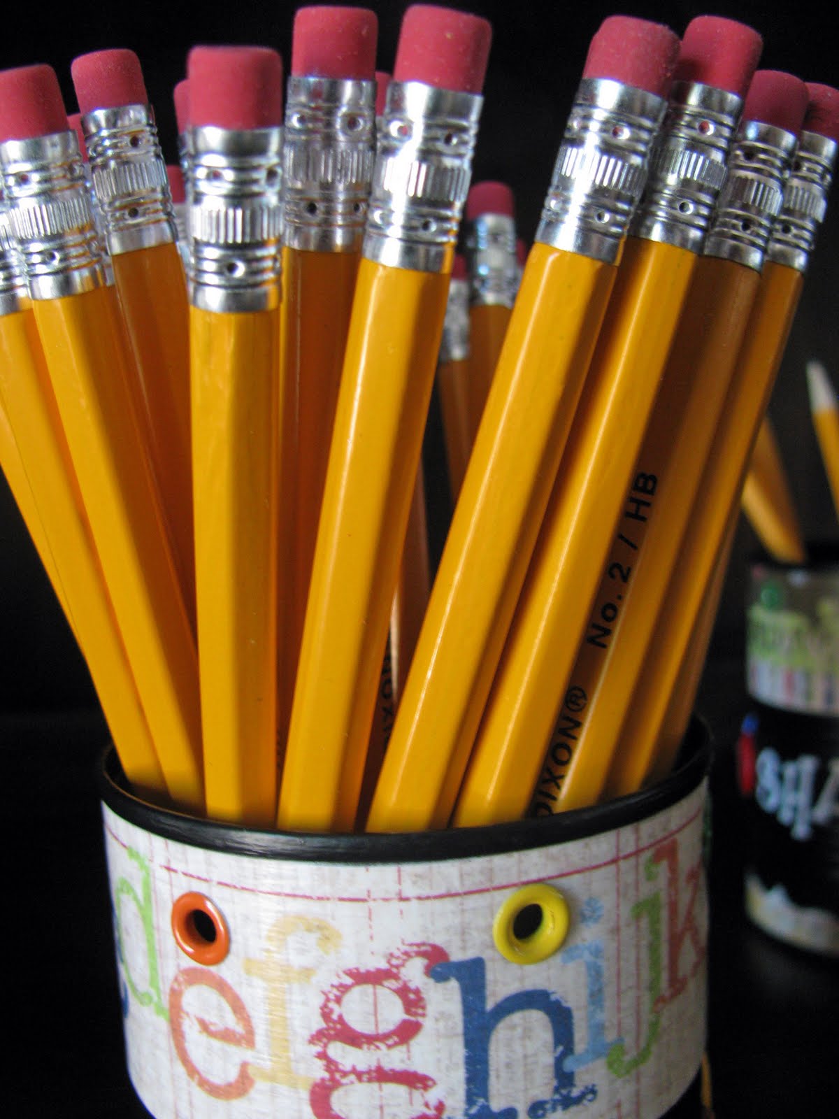 Controlling My Chaos: Recycled Cans Turned Pencil Containers for School
