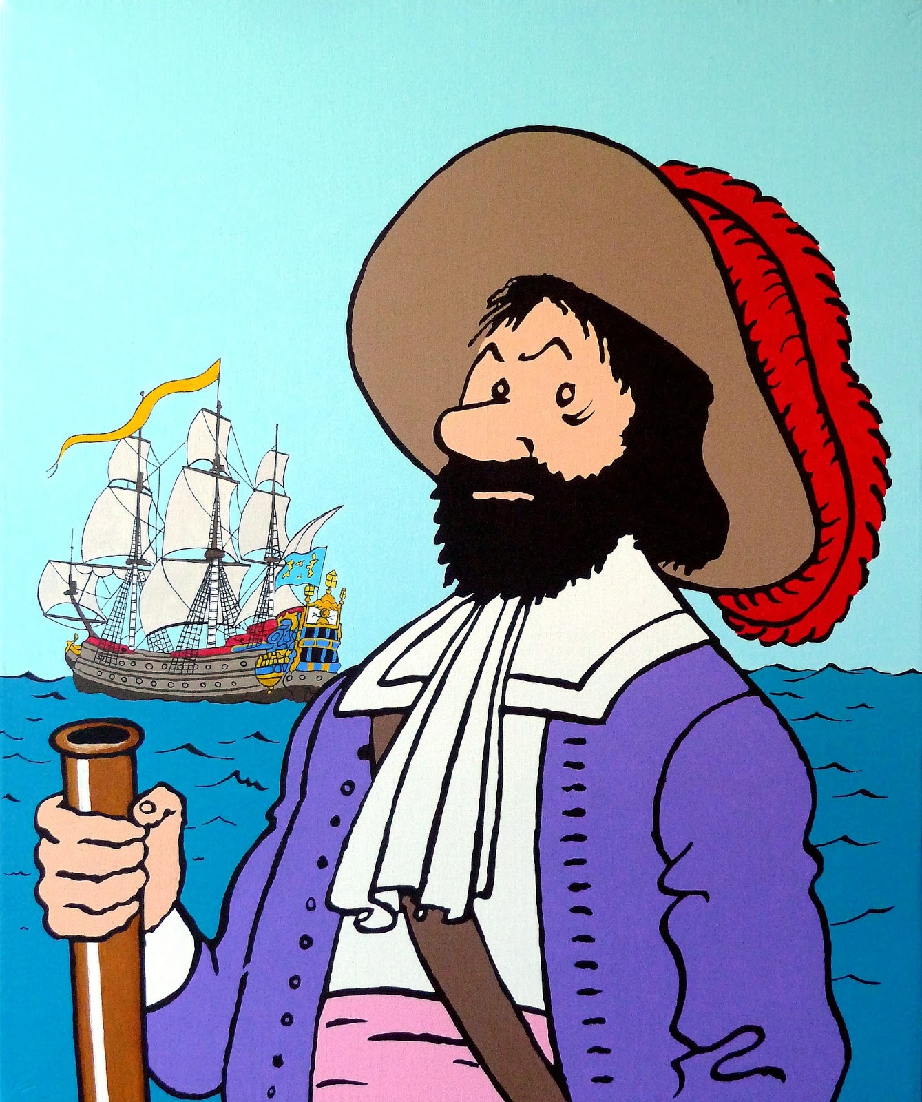 Les Toiles de Luc: Tintin - Portrait du Chevalier de HADOQUE