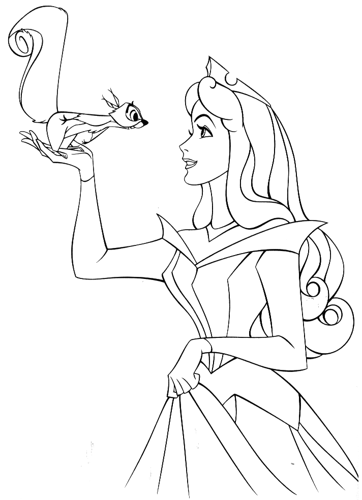 Disney Princess and Animals Coloring Pages To Kids