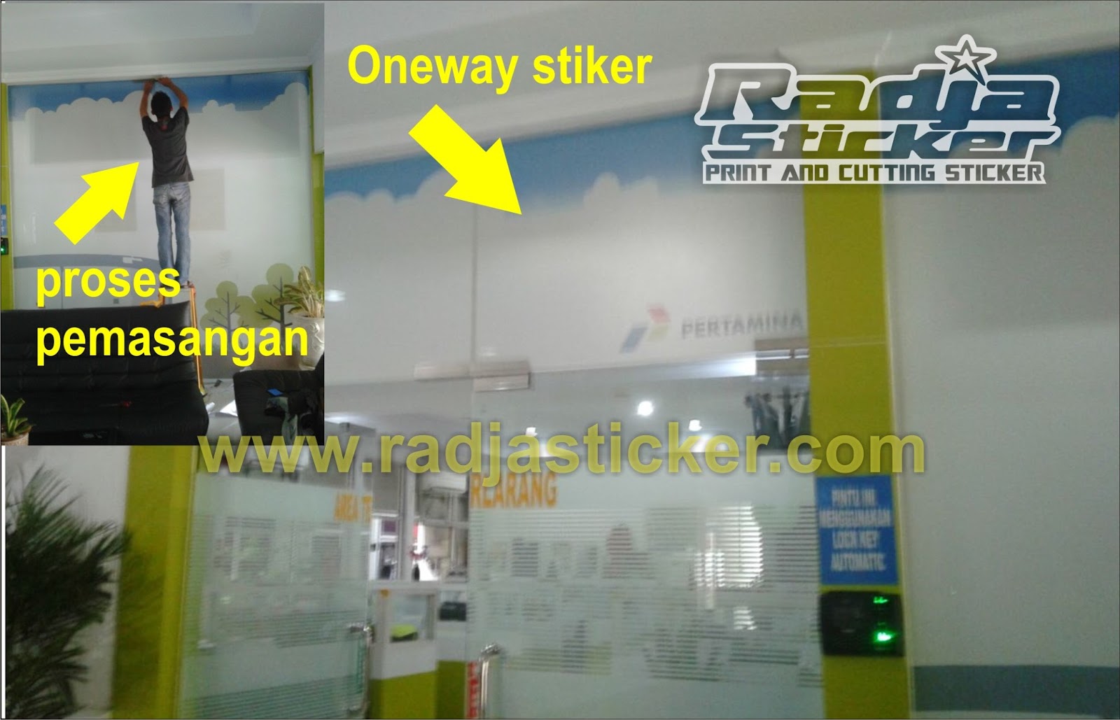 Stiker Kaca One way Kac Pertamina | Stiker One way | Stiker Kaca One ...