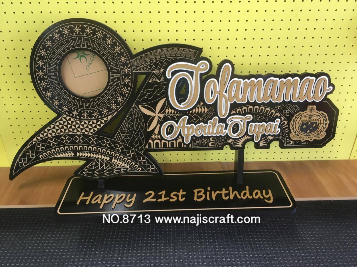 No.8713 key: 21st Samoan 100cm key - gold name