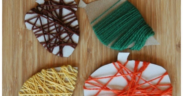 Fine Motor Fall Yarn Wrapping | What Can We Do With Paper And Glue