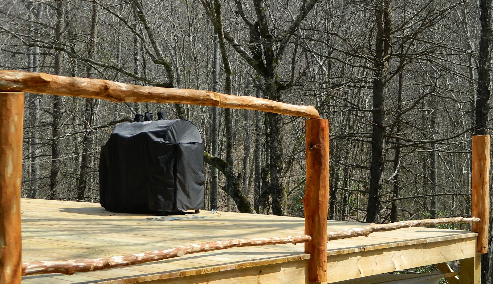 Lise's Log Cabin Life: Rustic Deck Railing, Part 3